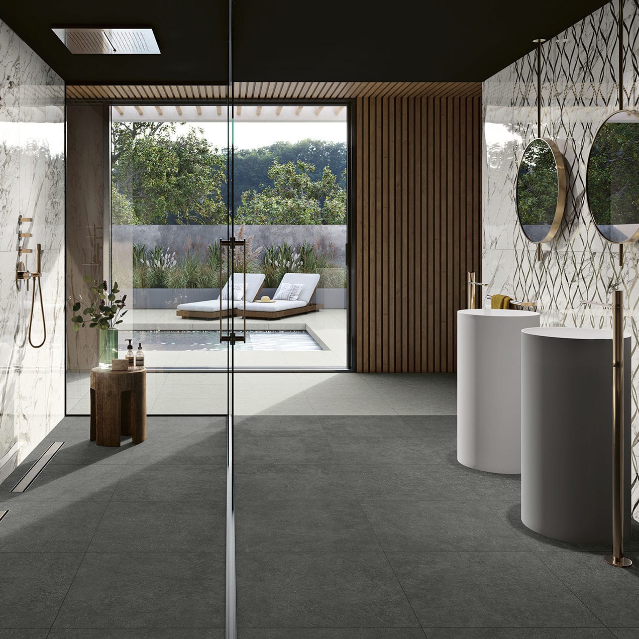 Baldosa de interior - Calacatta Classic - revigres - de baño / para ...