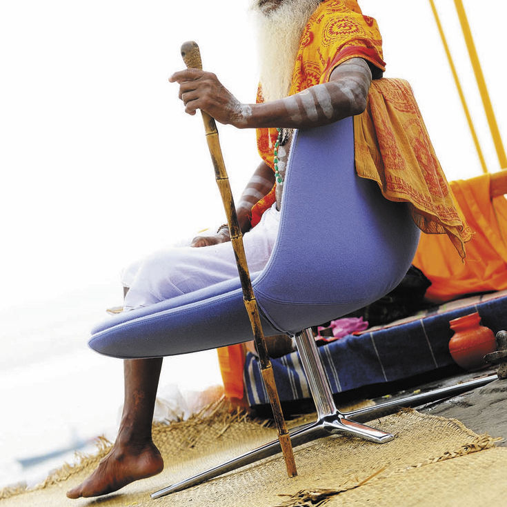 Sillón contemporáneo - PURE LOOP - Infiniti - de cuero / de tejido / de ...