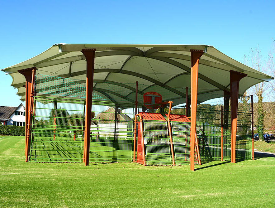 Marquesina de metal y lona para espacios públicos para espacio público ...