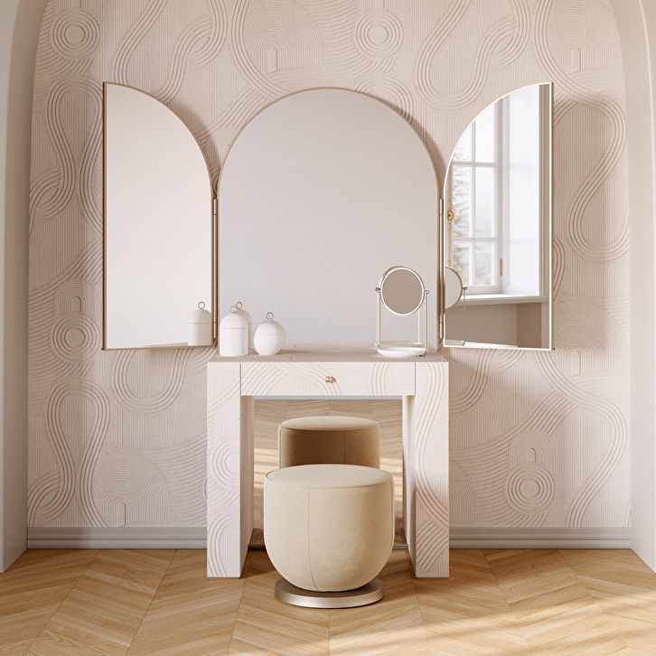 Espejo de pie - ZEN TRIPTYCH - Devon&Devon - contemporáneo / de madera / dorado