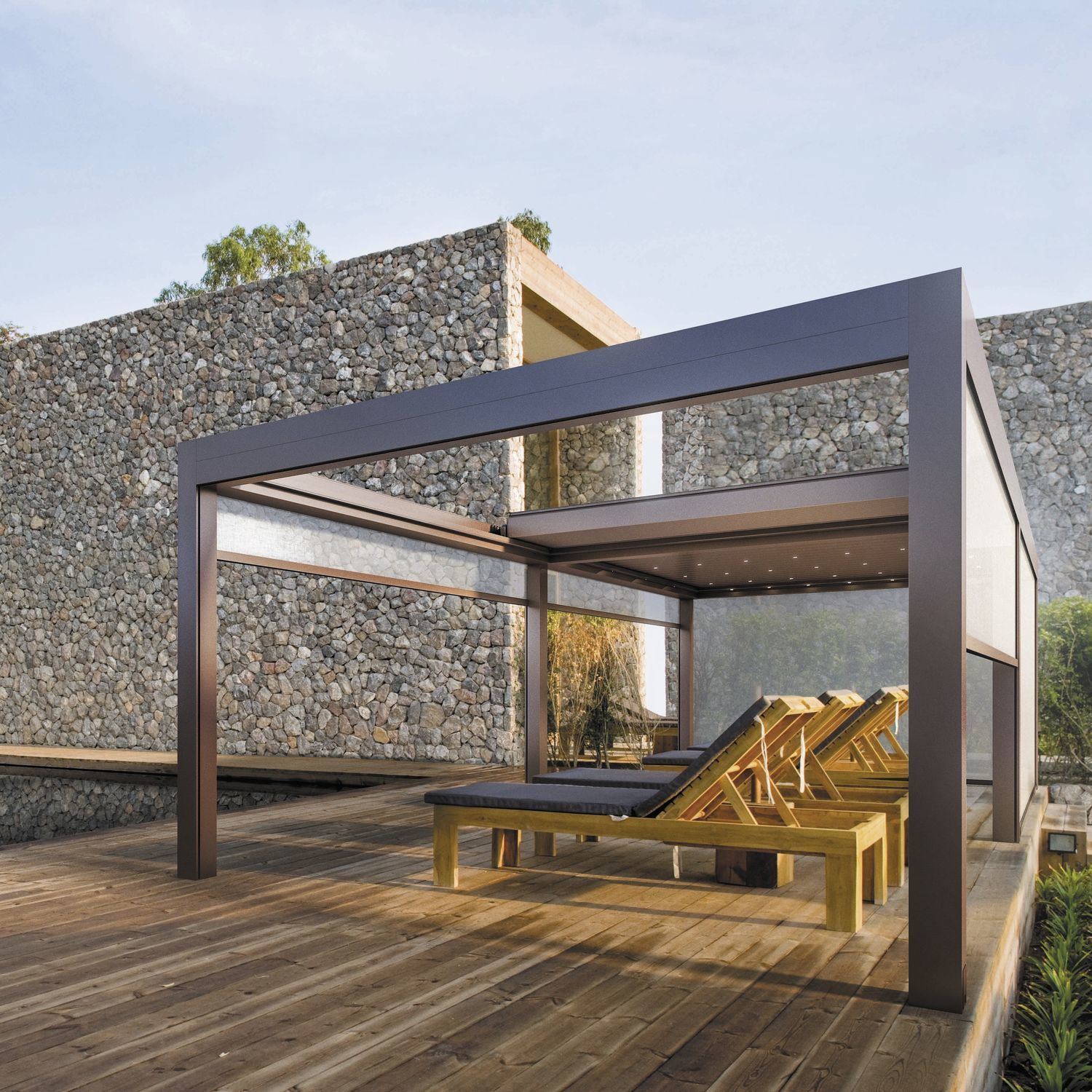 Pérgola autoportante - VELVET PLUS - Gibus SPA - adosada / de aluminio ...