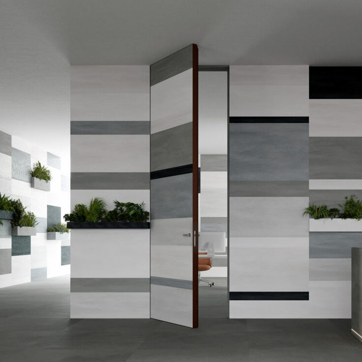 Puerta de interior - INFINITO 10 - LINVISIBILE - de madera / de vidrio ...