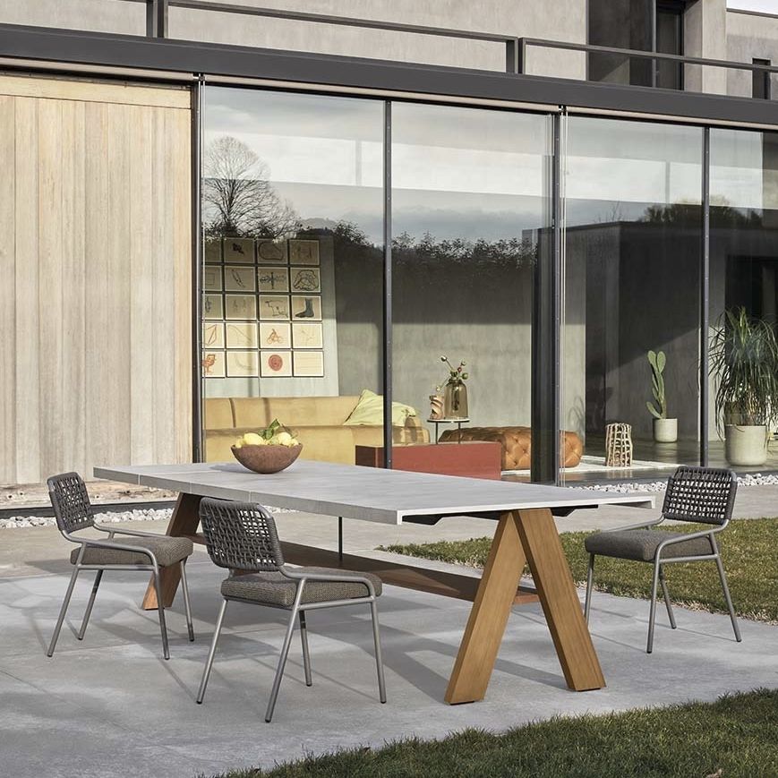 Silla contemporánea - TAI - MERIDIANI - de tejido / de cuerda / con ...