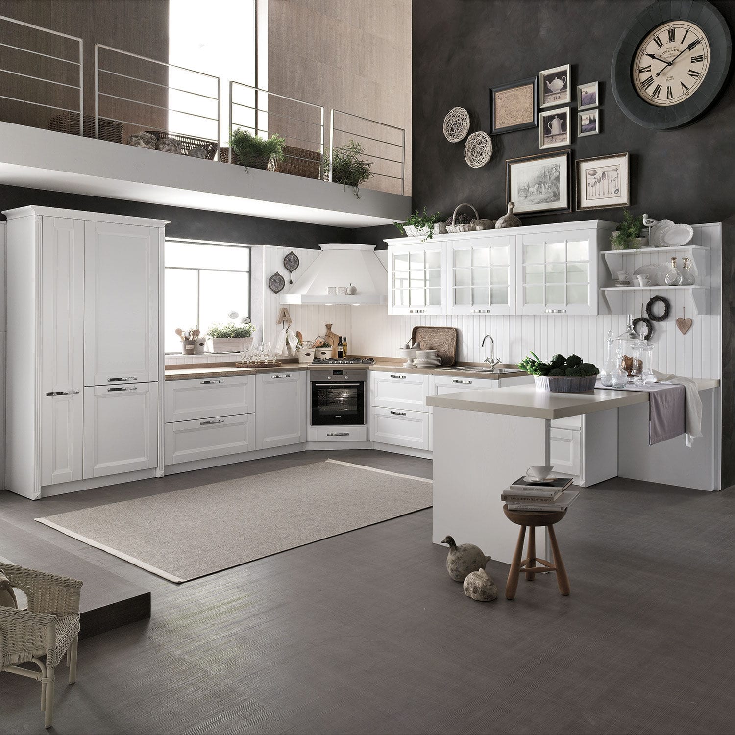 Cocina clásica - BEVERLY - STOSA CUCINE - de madera / de vidrio / con isla