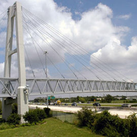 Puente de acero - Contech - con estructura / atirantado / para peatones