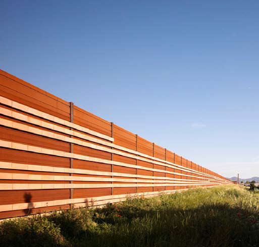 Muro antirruido con paneles modulares - CIR ambiente - de terracota ...