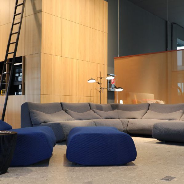 Puf contemporáneo - ABSENT - prostoria - de tejido / modular / gris