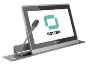 Pantalla táctil para mesa de conferencias - SRET156G-15 - SOLTEC S.L. - empotrable / motorizada ...