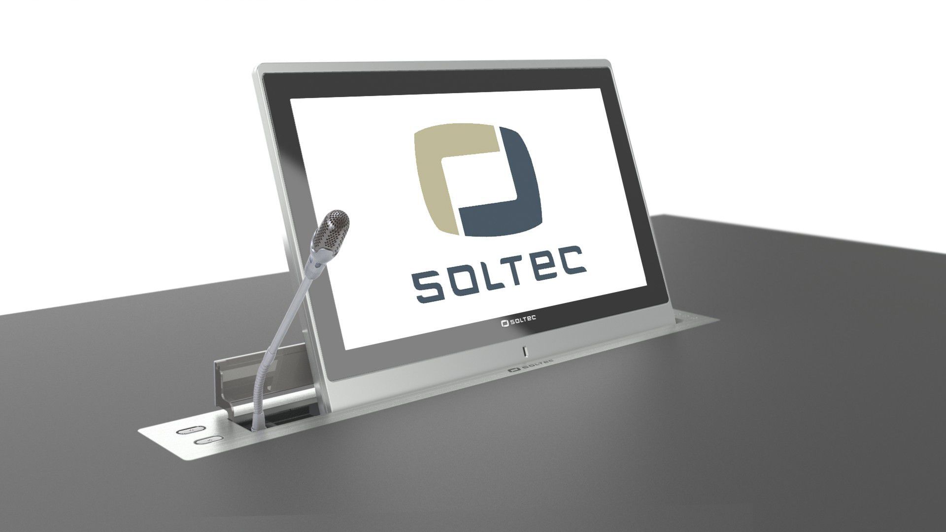 Pantalla táctil para mesa de conferencias - STRET156G-10 - SOLTEC S.L. - empotrable / motorizada ...