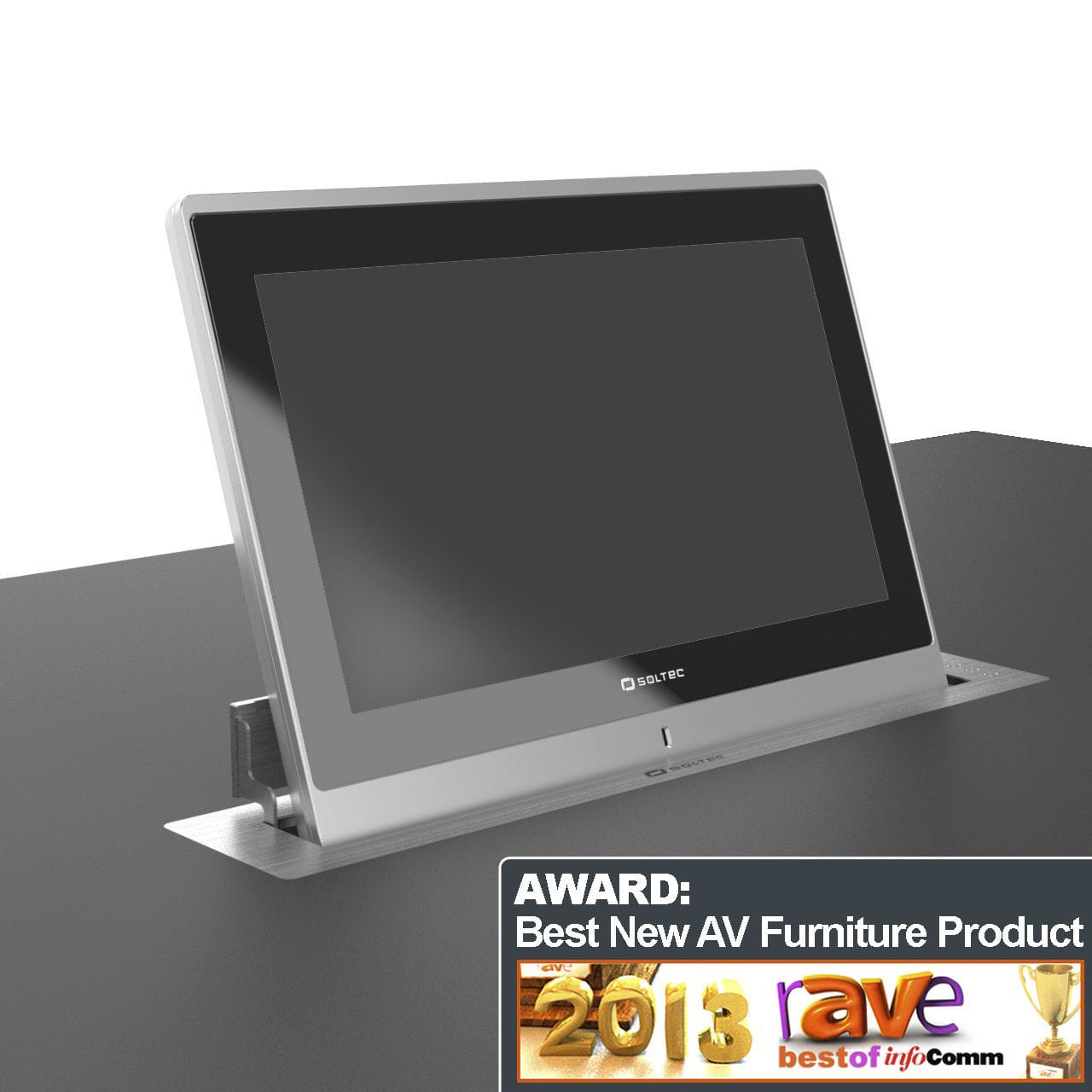 Pantalla táctil retráctil - STRET156G-10 - SOLTEC S.L. - para mesa de ...