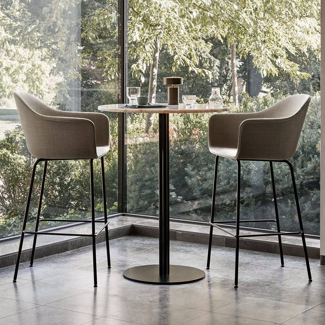 Silla de bar contemporánea - HARBOUR - AUDO - de tejido / de ...