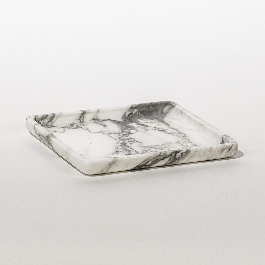 Vaciabolsillos de mármol - SQUARE PLATE ARABESCATO - MAAMI HOME