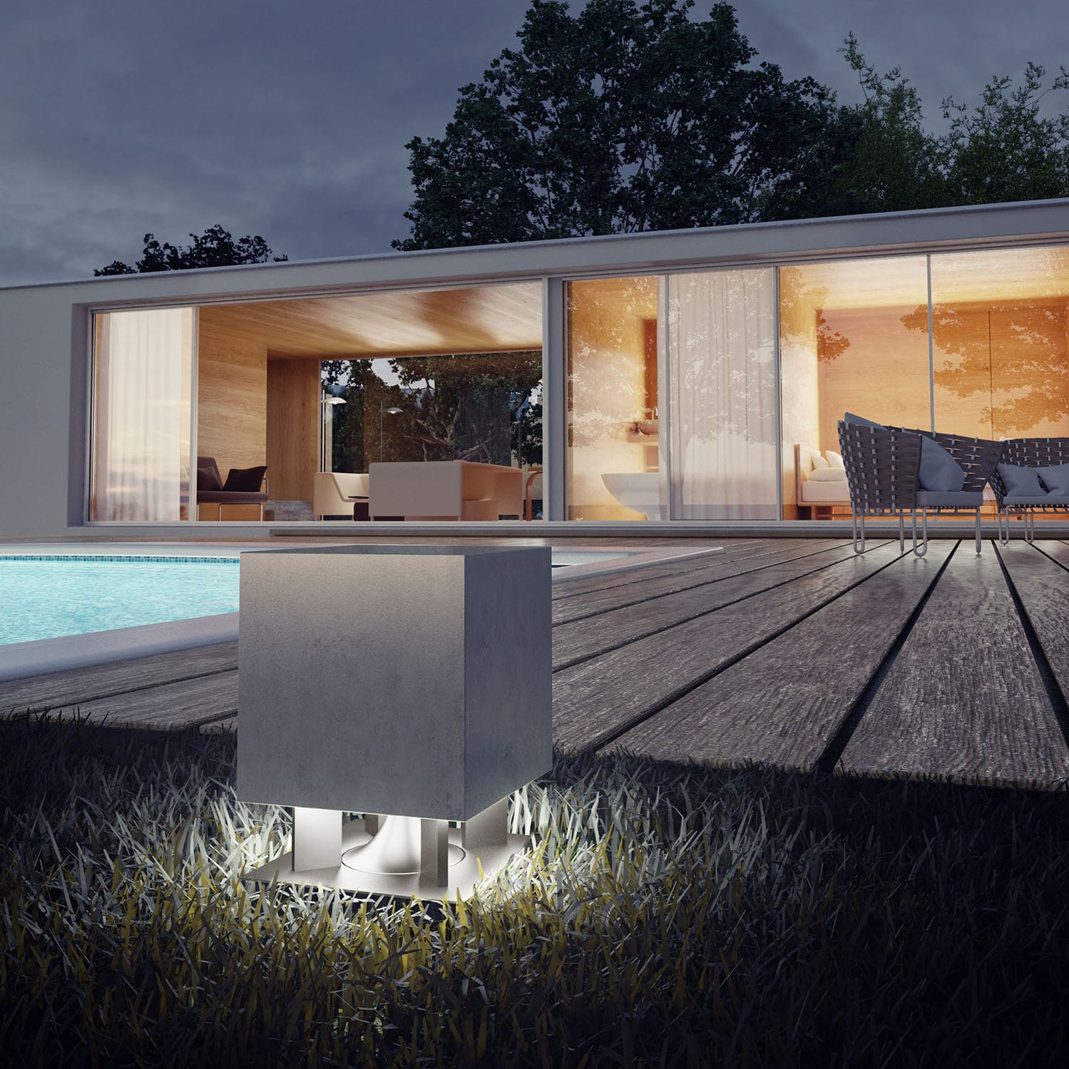 Lámpara de suelo - CIMENTO - OLEV S.r.l. - de cemento / contemporánea ...