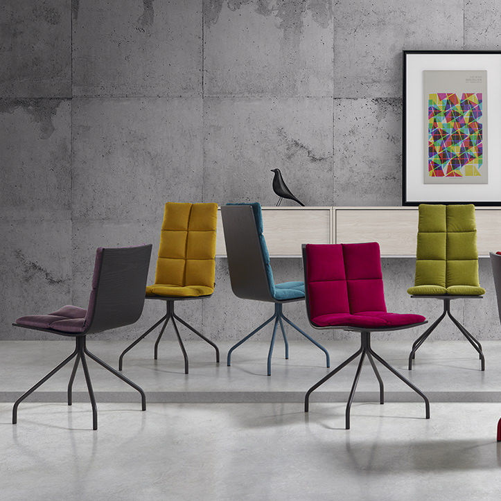 Silla contemporánea - ARA - DRESSY - de tejido / tapizada / negra