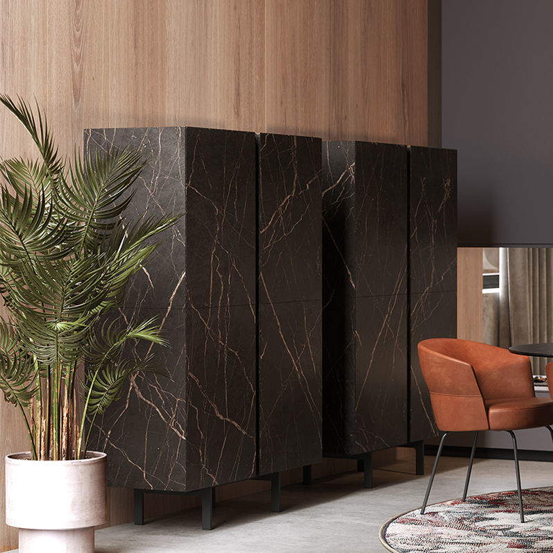 Aparador alto - MILES H170 - DRESSY - contemporáneo / de MDF / de metal