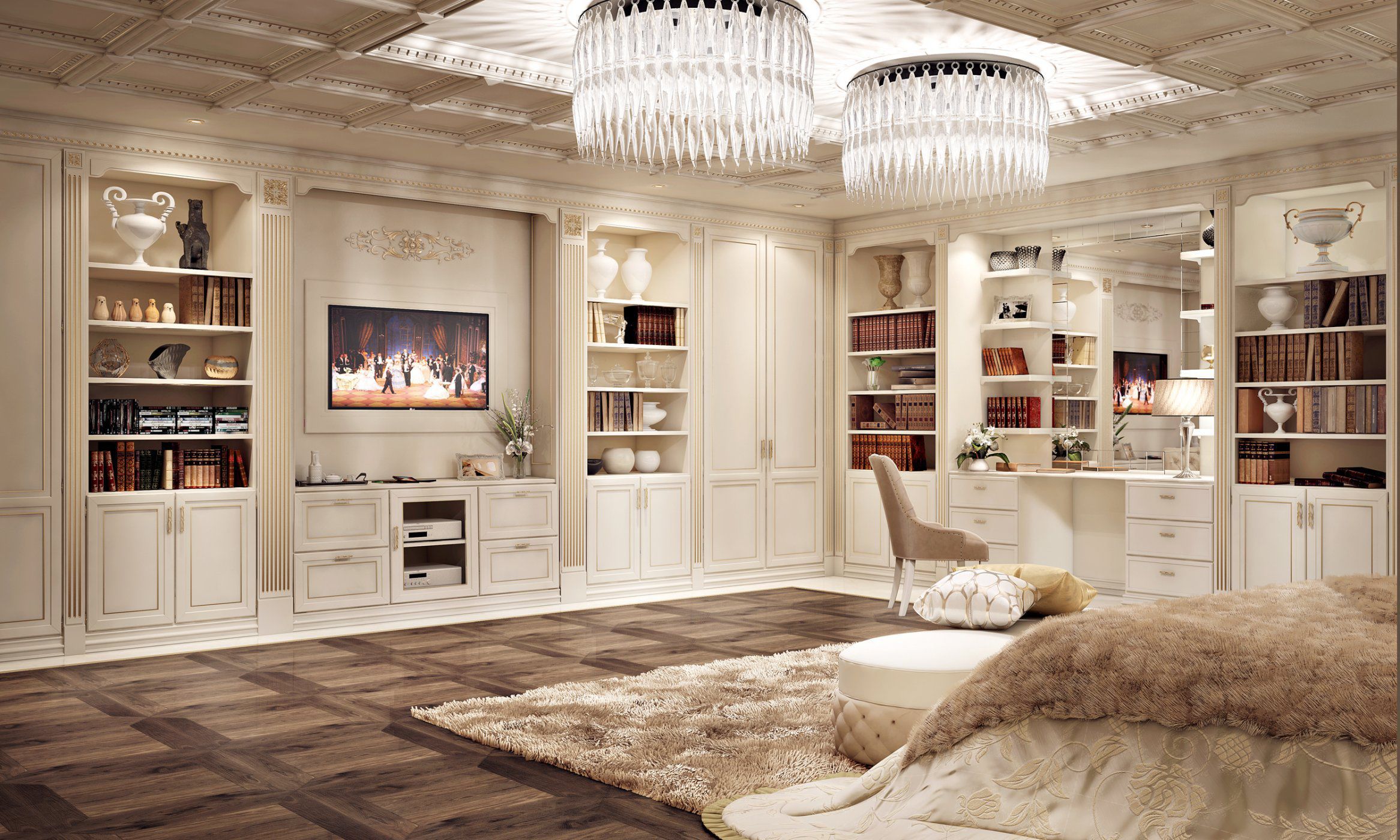 Mueble TV clásico - CAPRICCIO - Casta Diva Interiors - de madera / de madera lacada