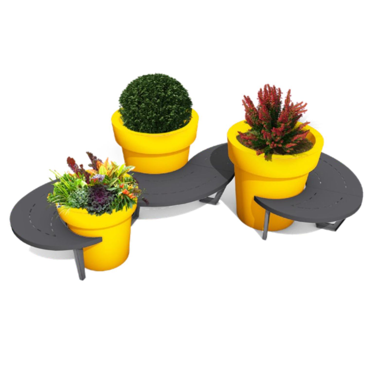 Banco público contemporáneo - Set Tri 120/120/95 - Terra Group - de ...