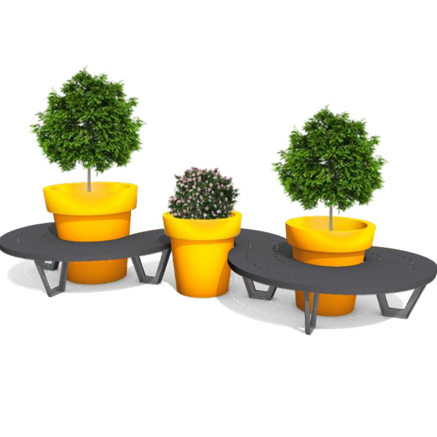 Banco público contemporáneo - Set Triple 95/80/80 - Terra Group - de ...