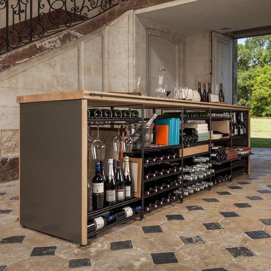 Mostrador de bar - L’Atelier du Vin - de haya / de acero termolacado ...