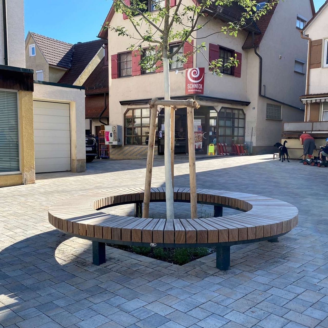 Banco público contemporáneo - MODULO - CROSO FRANCE - de madera exótica / sin respaldo / sin ...