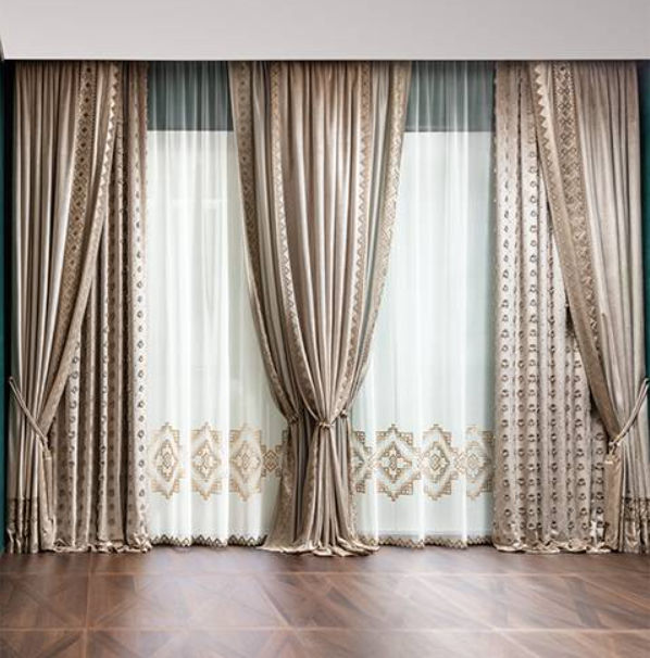 Cortina con motivos geométricos - SQUARE - Chicca Orlando srl - de tejido