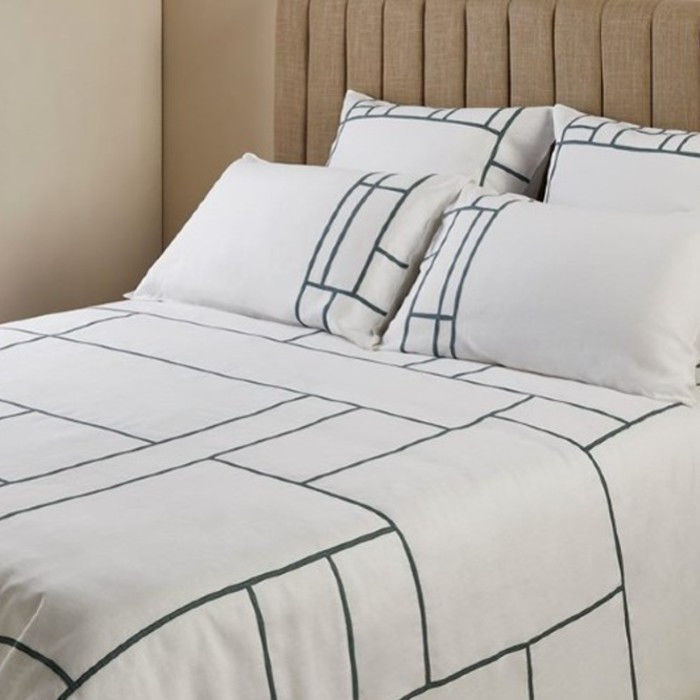 Funda par colcha de lino - Mosaique - CFOC - con motivos geométricos