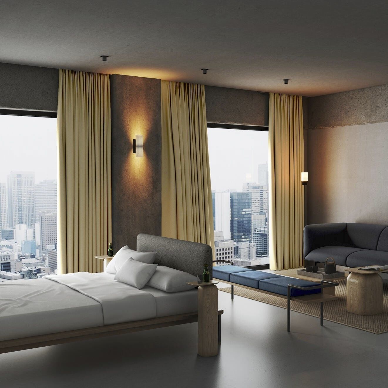 Tela para cortinas - SOLUNAR - FR-One - de color liso / de poliéster ...