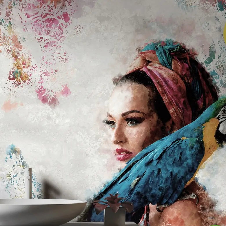 Papel pintado contemporáneo - LADY ARA - WallyArt - de textil no tejido ...