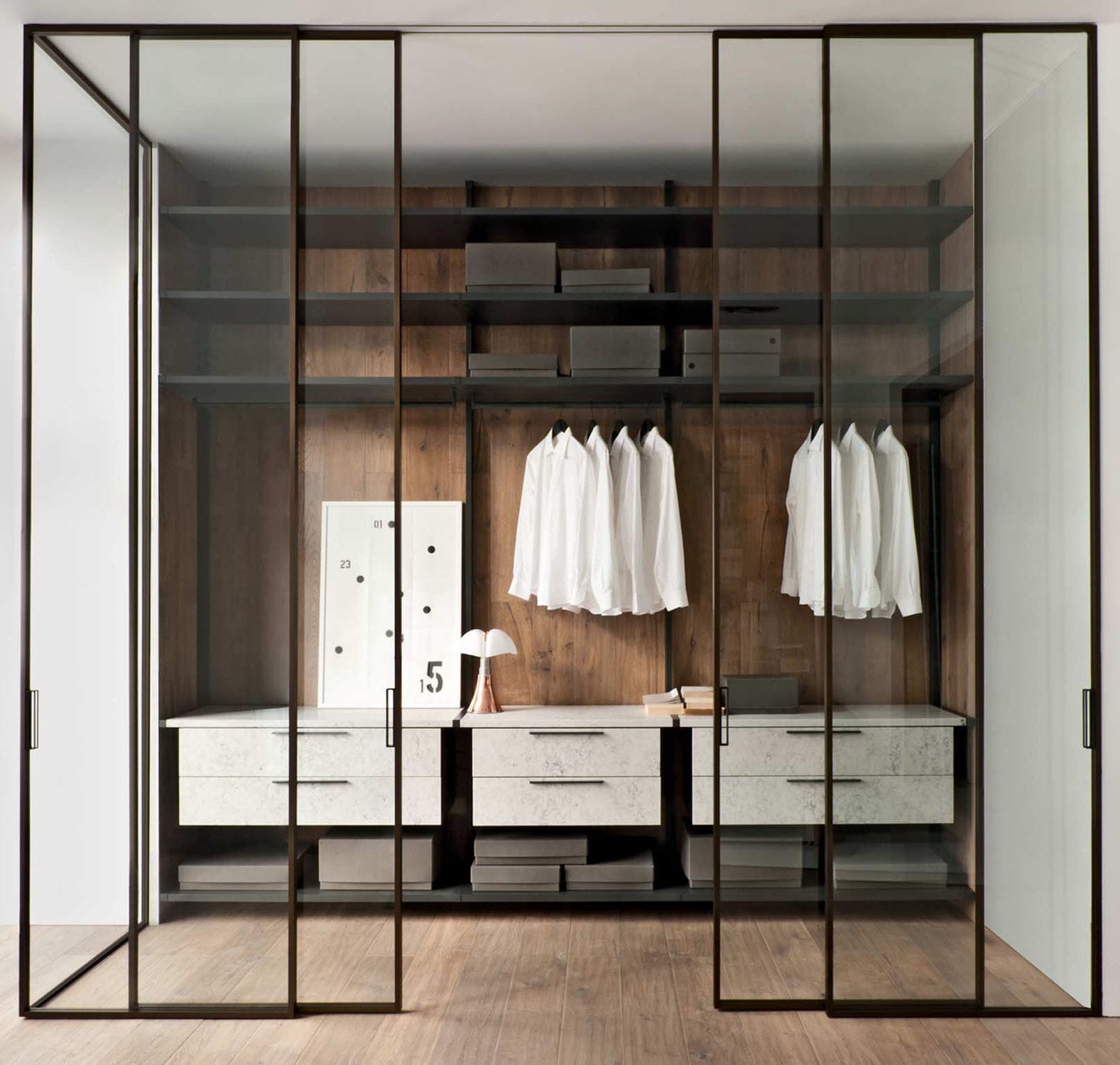 Puerta para vestidor de interior - PRIMA - ALBED - de aluminio ...