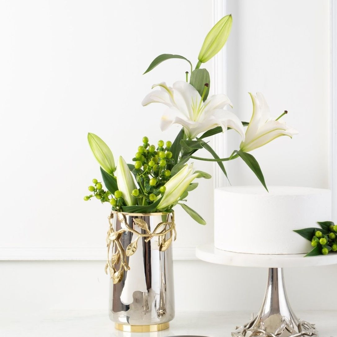 Florero contemporáneo - LAUREL - Michael Aram - de latón / de acero ...