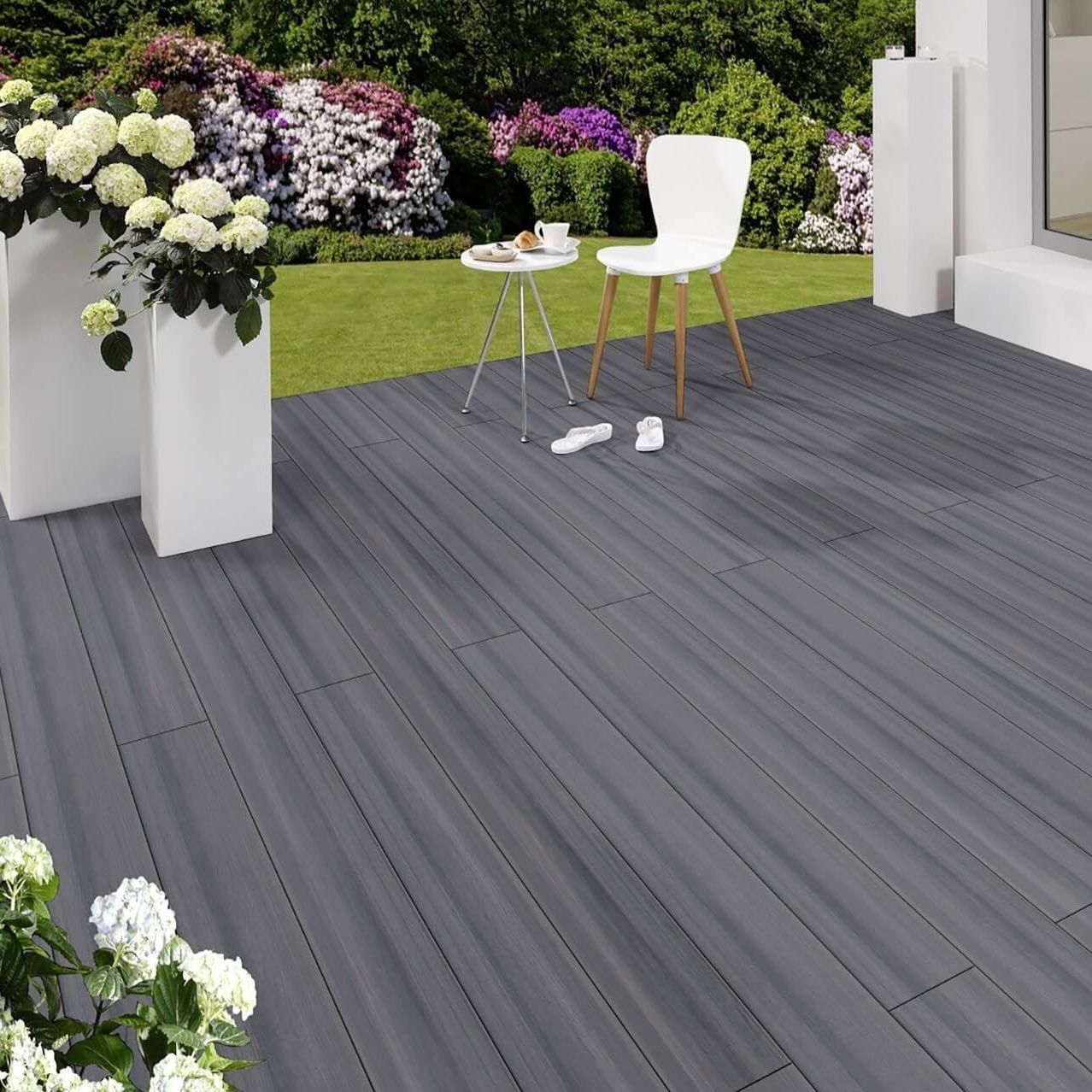 Tarima de exterior de madera compuesta - GREY OUTDOOR - Décoplus ...