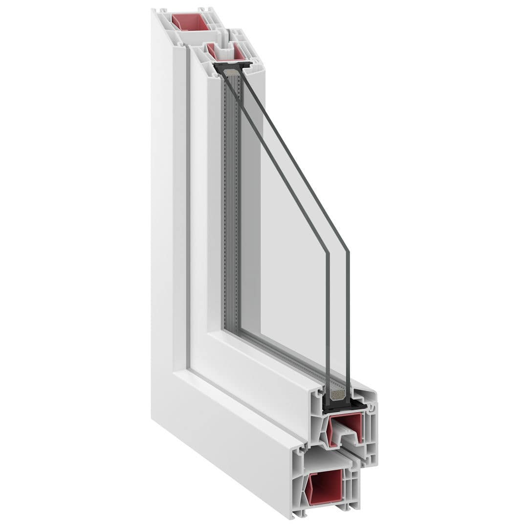 Perfil de ventana en PVC-U - KOMMERLING 70 - INTERPLASTGROUP - de seguridad