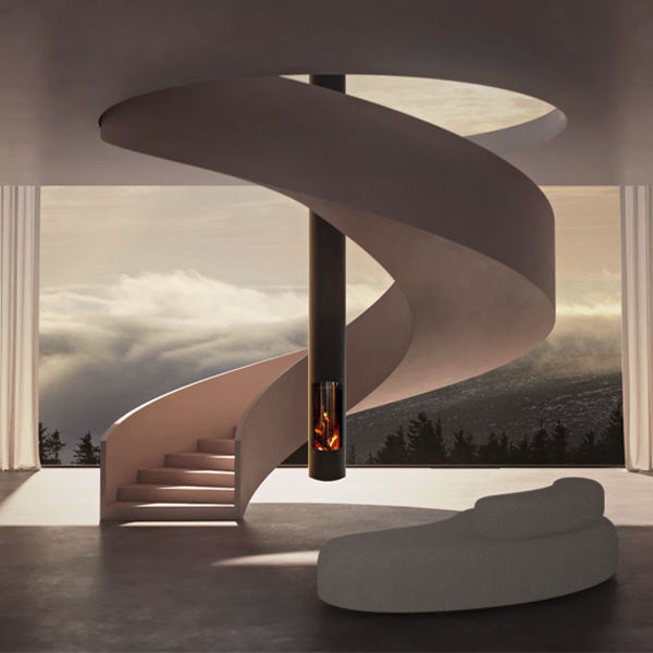 Chimenea de leña - SLIMFOCUS - Focus Creation - autoportante / suspendida / central