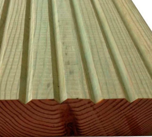 Tarima de exterior de madera - JUMBO - FP BOIS - ranurada / PEFC