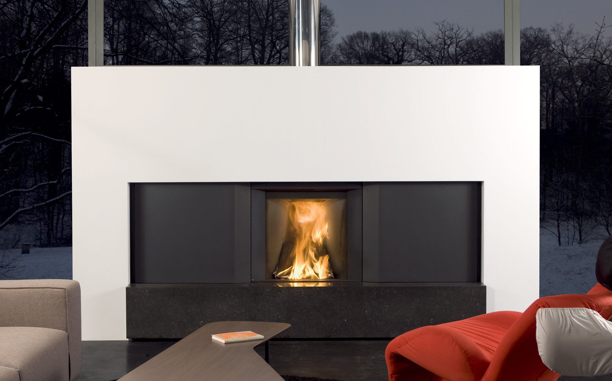 Chimenea insertable de leña - MICROMEGA WITH SIDE CUPBOARDS - Stûv - de ...