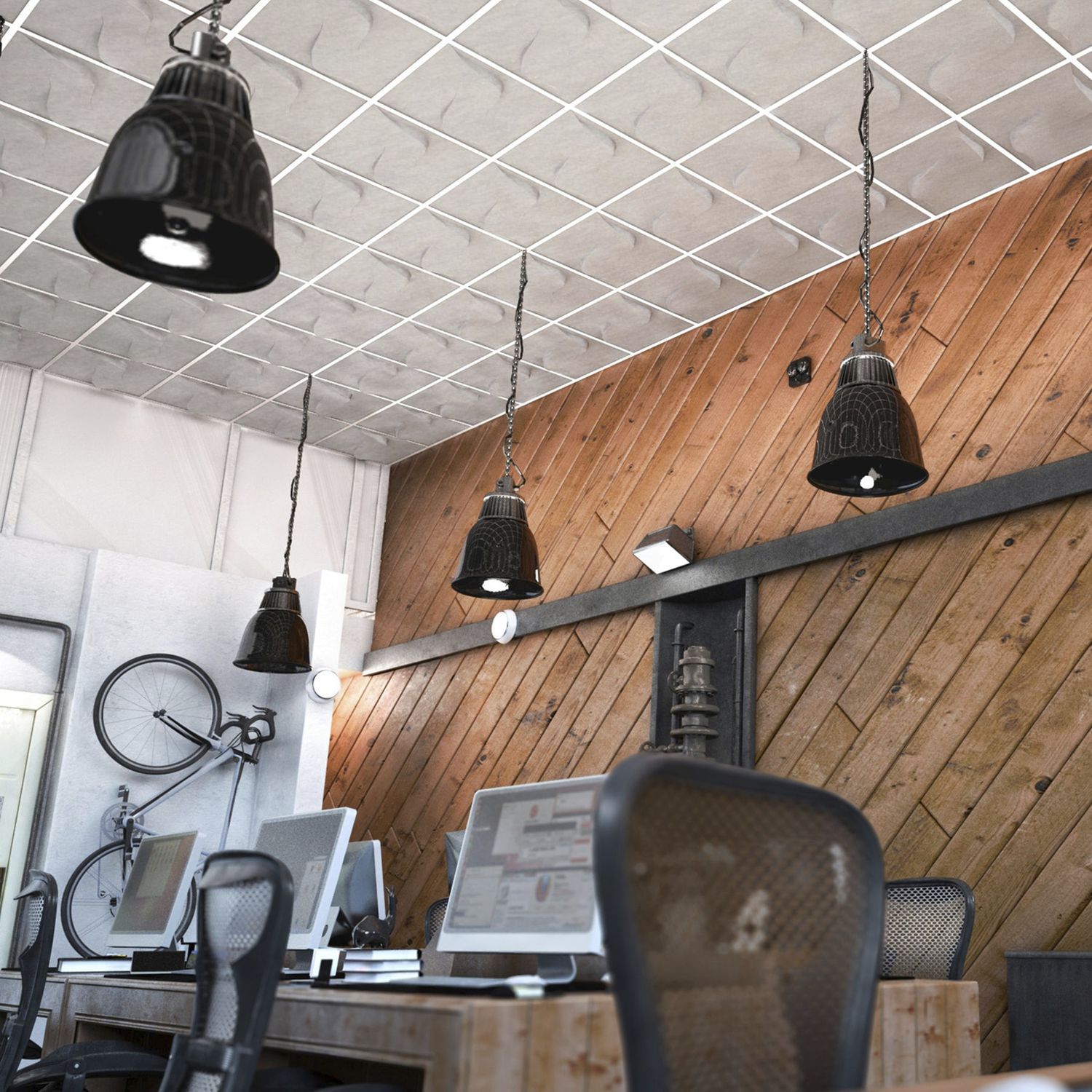 Falso techo de PET - Twist FeltForms - MIO - de plástico reciclado / en ...