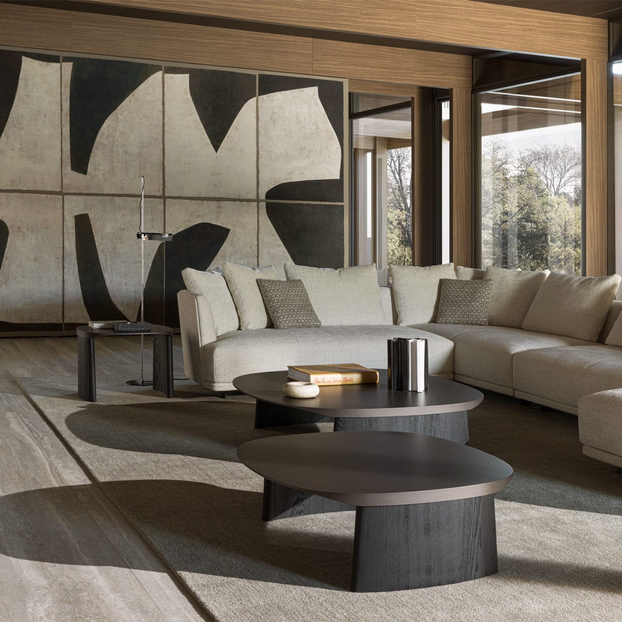 Mesa de centro contemporánea - CLEO - Molteni&C - de roble / de eucalipto / con base de roble