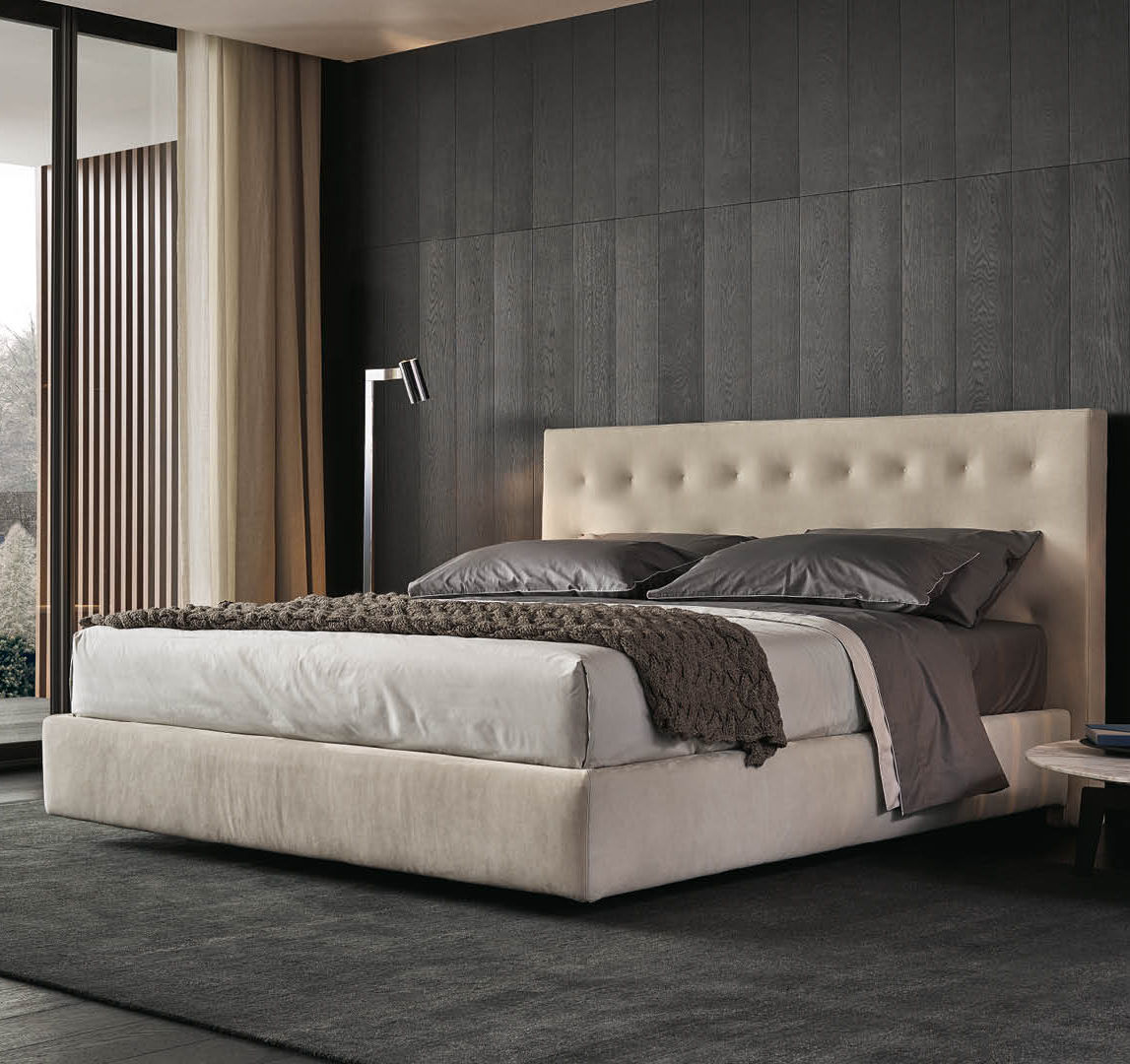 Cama de matrimonio - ARCA - Poliform - individual / contemporánea / tapizada