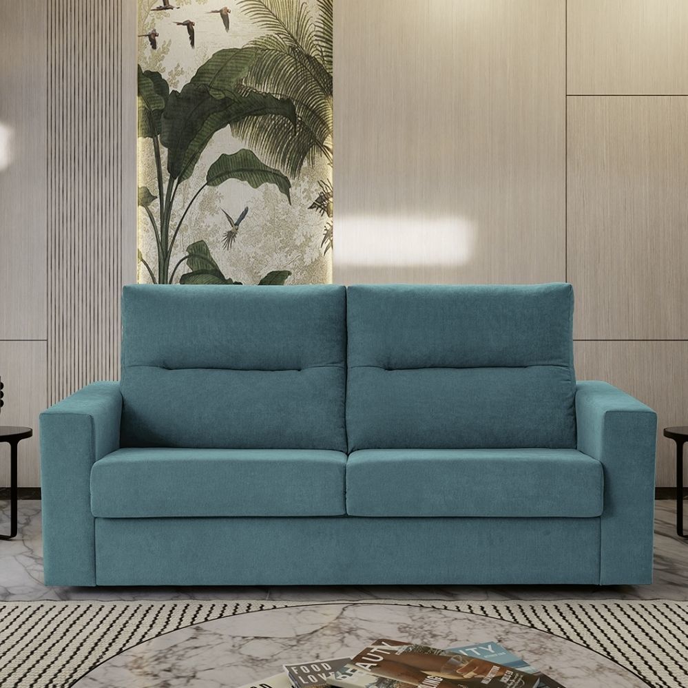 Sofá cama - GOYA - Mopal Tapizados S.L. - contemporáneo / de tejido / azul