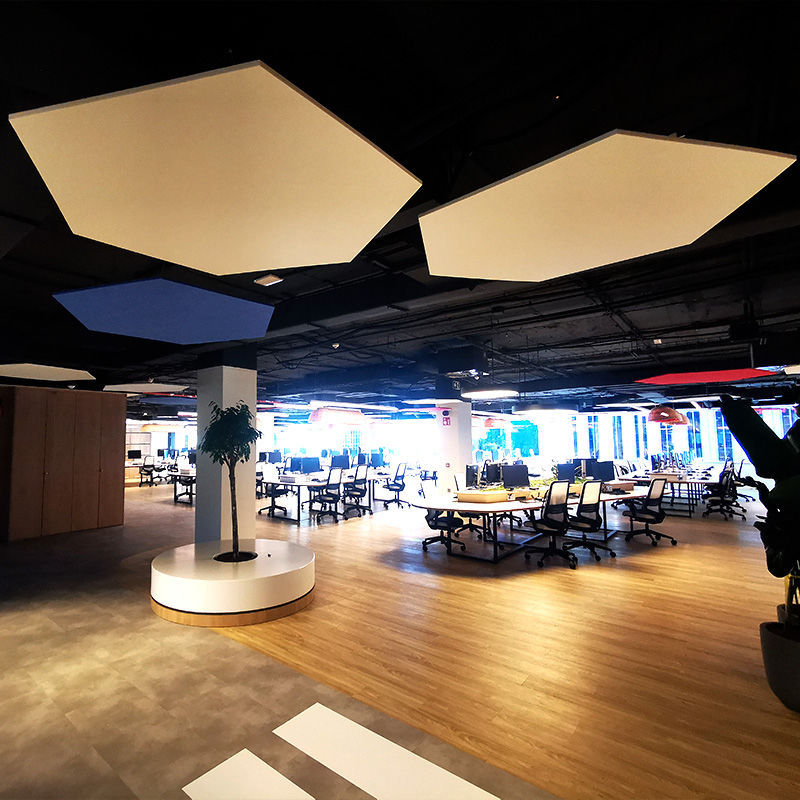 Panel acústico para techo - ECOcloud - Aistec - suspendido / de PET ...