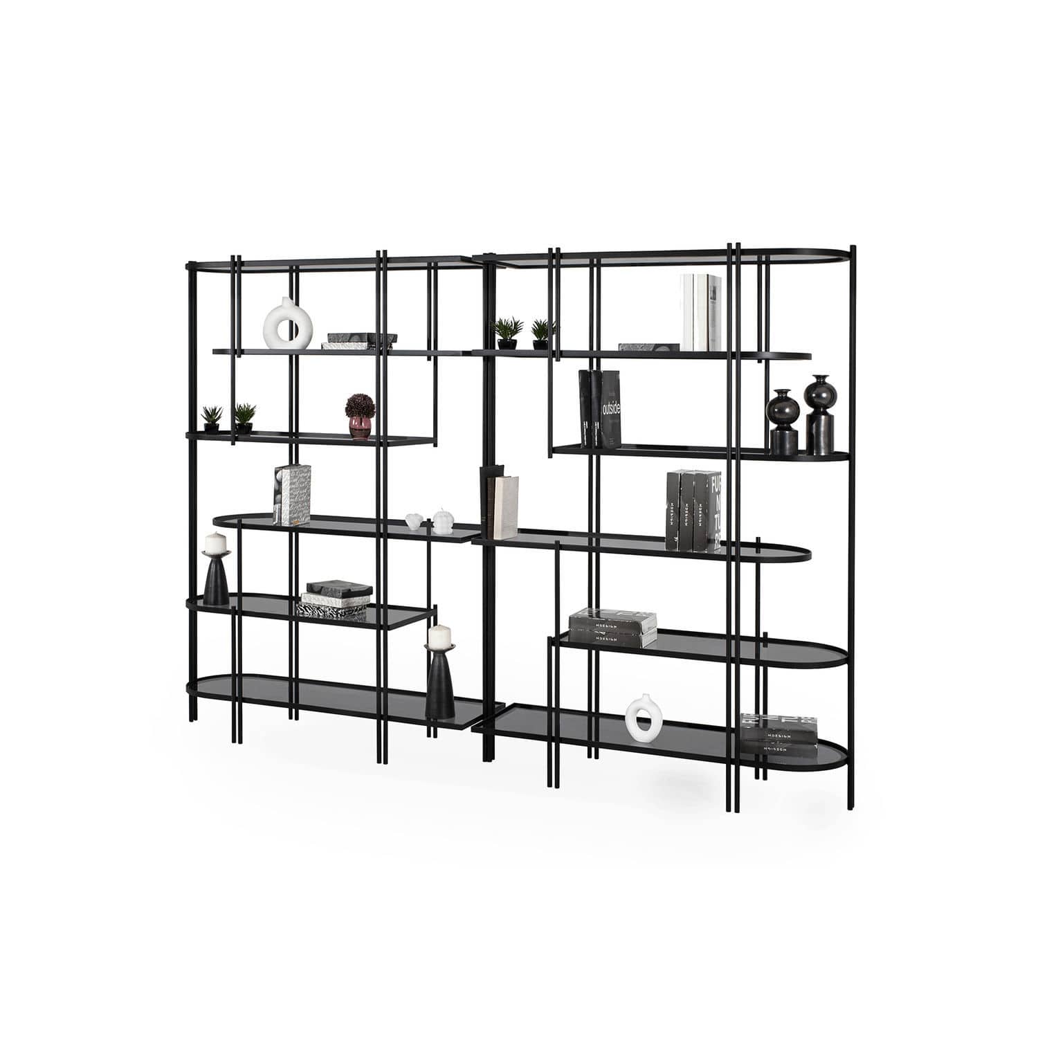 Biblioteca contemporánea - CORAL - NDESIGN - de metal / negra