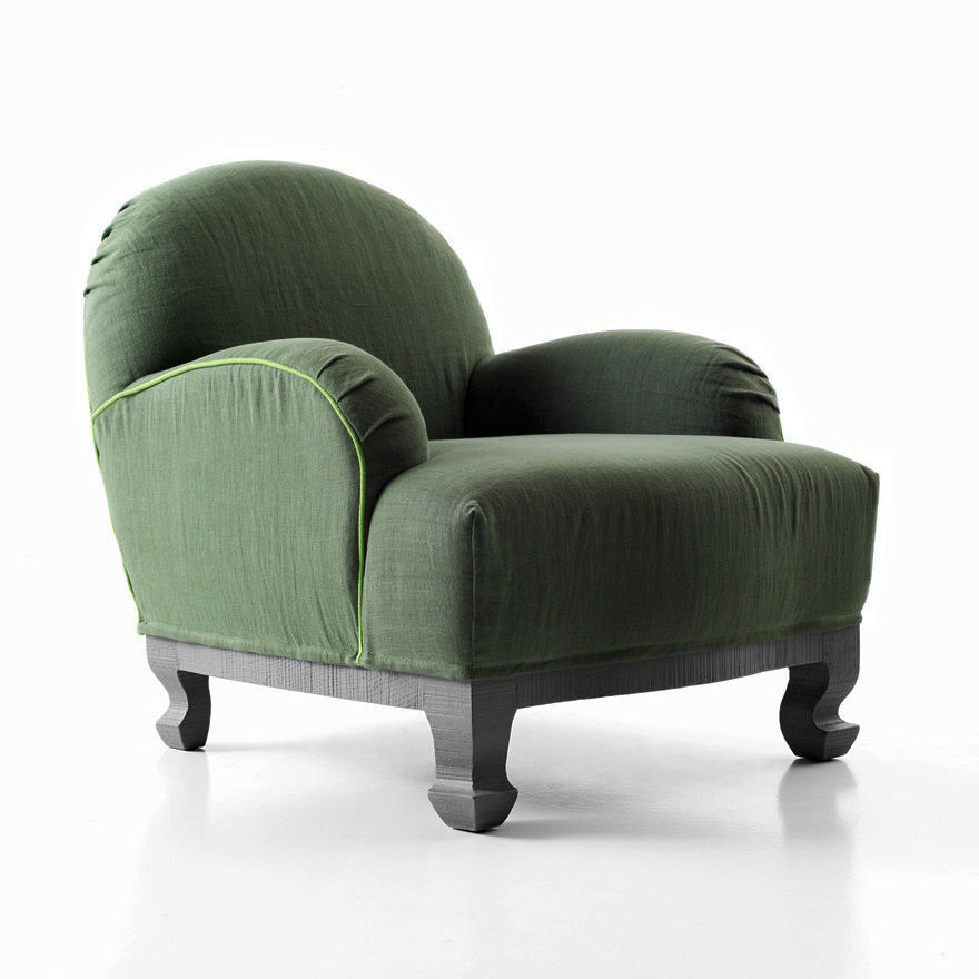 Sillón clásico - CURVY - LANDO - de tejido / de roble / con ...