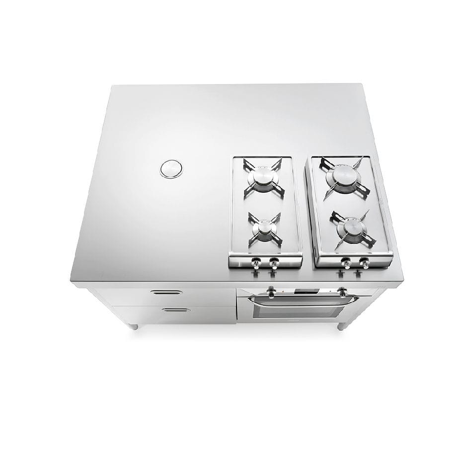 Isla de cocina contemporánea - IC130-C60+F60/1 - ALPES-INOX - de acero ...
