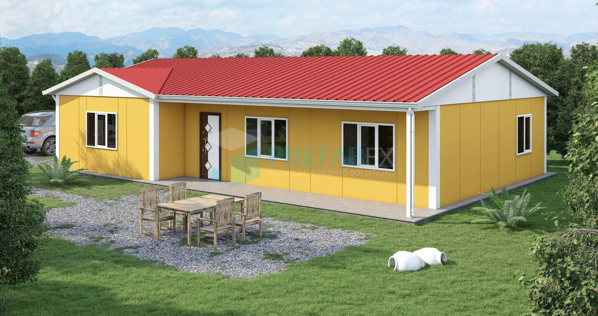 Casa prefabricada - 125 - prefabex - modular / contemporánea / de 1 planta