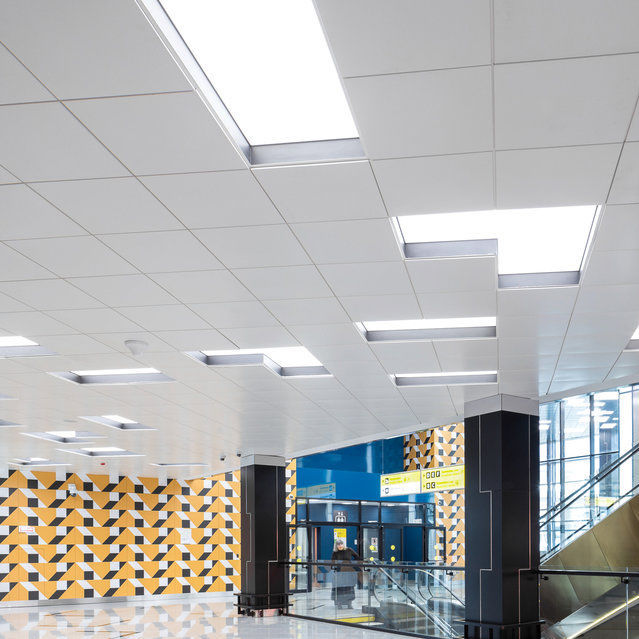 Falso techo de metal - Armstrong MicroLook, Axal Vector - Knauf Ceiling ...