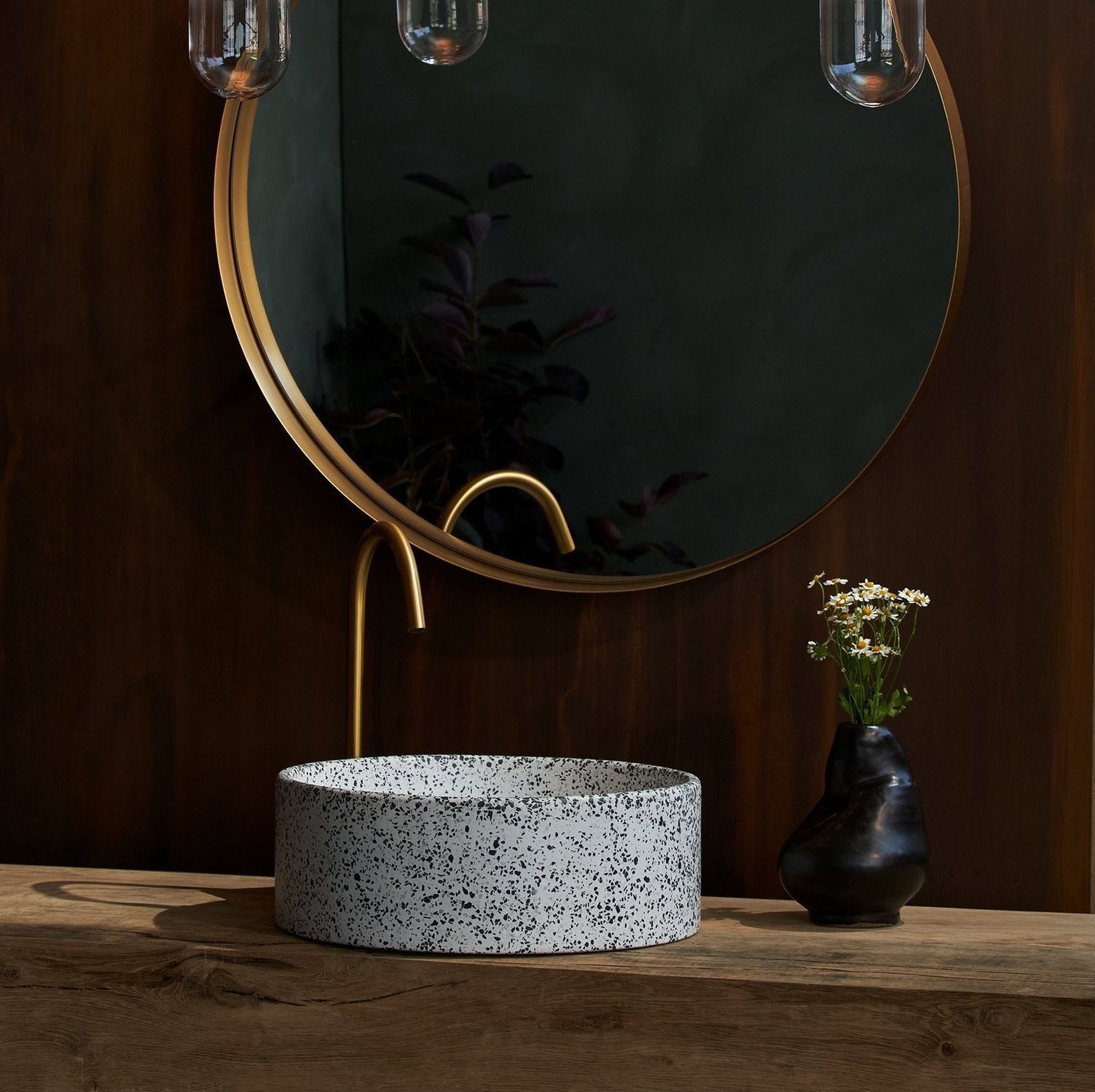 Lavabo sobre mueble - BONDI - concrete collaborative - de terrazo / redondo / sin orificio