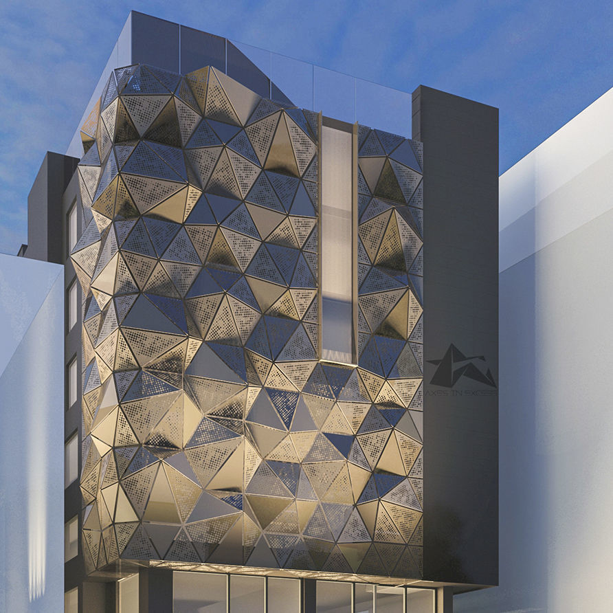 Revestimiento de fachada de paneles - TRIANGULAR SYMPHONY™ - Axes in ...