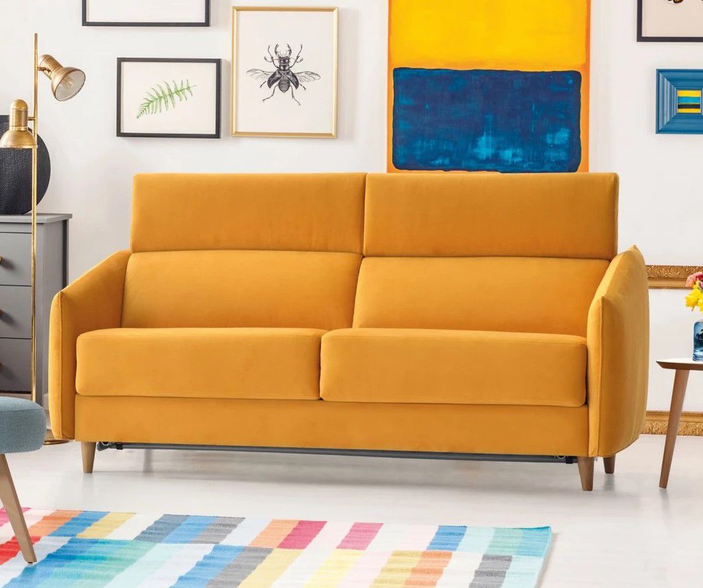 Sofá cama - MORGANA - FRANCEBANON - blanco / negro / verde