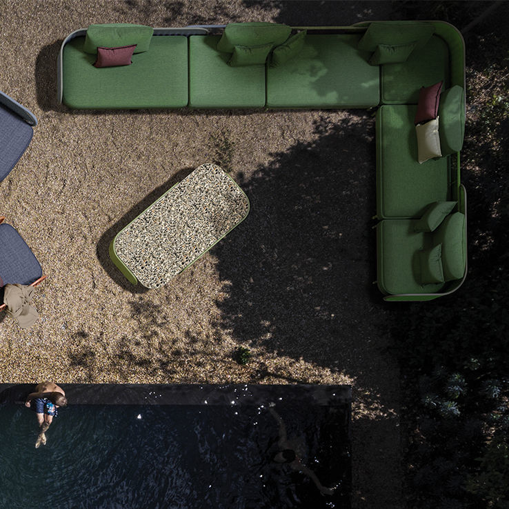 Sofá modular - OVA RR - Yaaz - contemporáneo / de exterior / de tejido