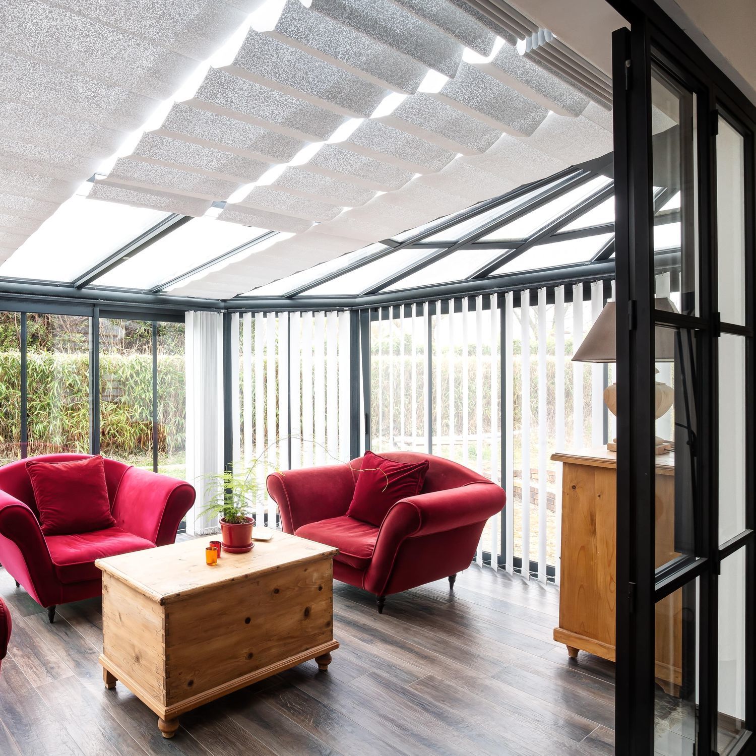 Estor plegable - OASIS - REFLEX'SOL - para veranda / para cubierta acristalada / de tela